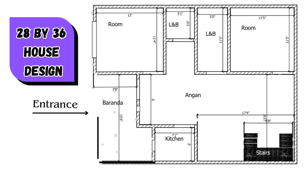 28 by 36 house plans 2bhk | 28*36 house design - Small House Plane