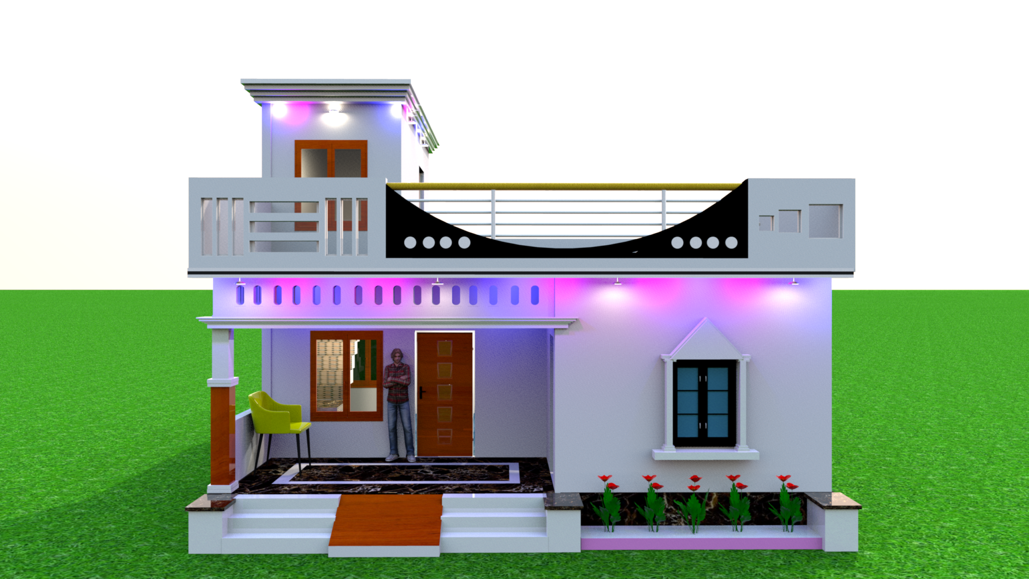 सिंगल मकान फ्लोर हाउस डिजाइन - Small House Plane
