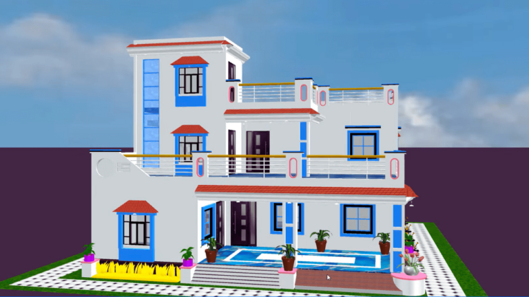 डबल मंजिल मकान का एलिवेशन | 2 Manjil house front Design - Small House Plane