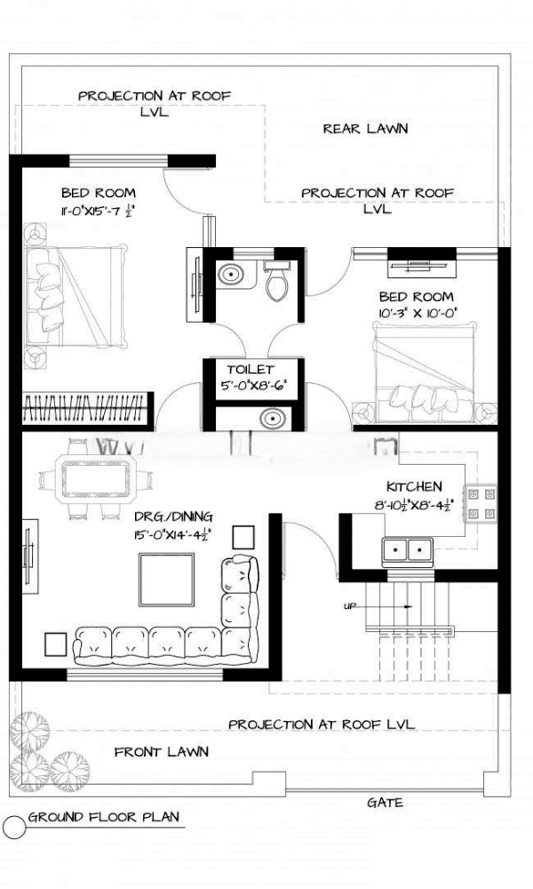 150 Gaj Plot Ka Naksha | 150 गज मकान का नक्शा - Small House Plane